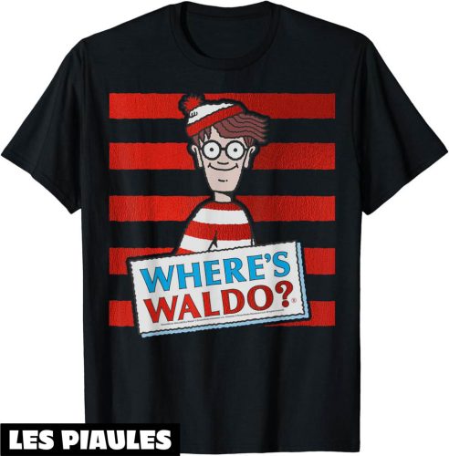 T-Shirt Ou Est Charlie Where's Waldo Red Square Stripe Cover